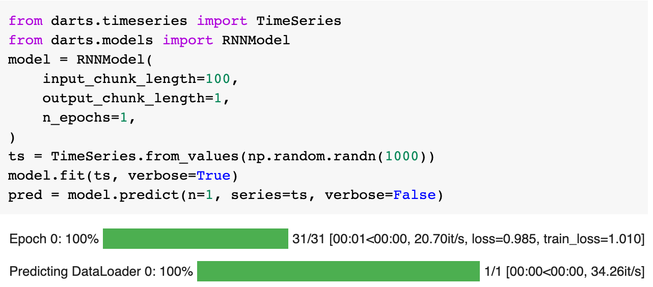 [BUG] verbose=False does not affect in predict of RNNModel · Issue #1337 · unit8co/darts · GitHub
