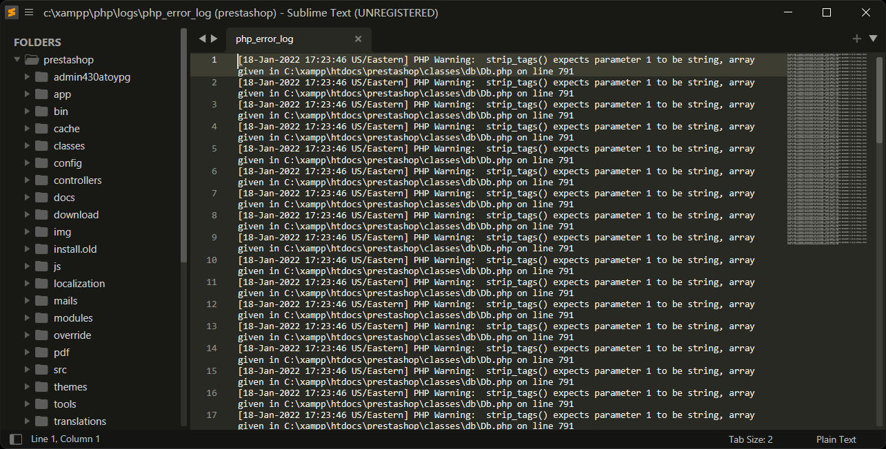  strip tags Expects Parameter 1 To Be String Array Given In prestashop classes db Db php On 