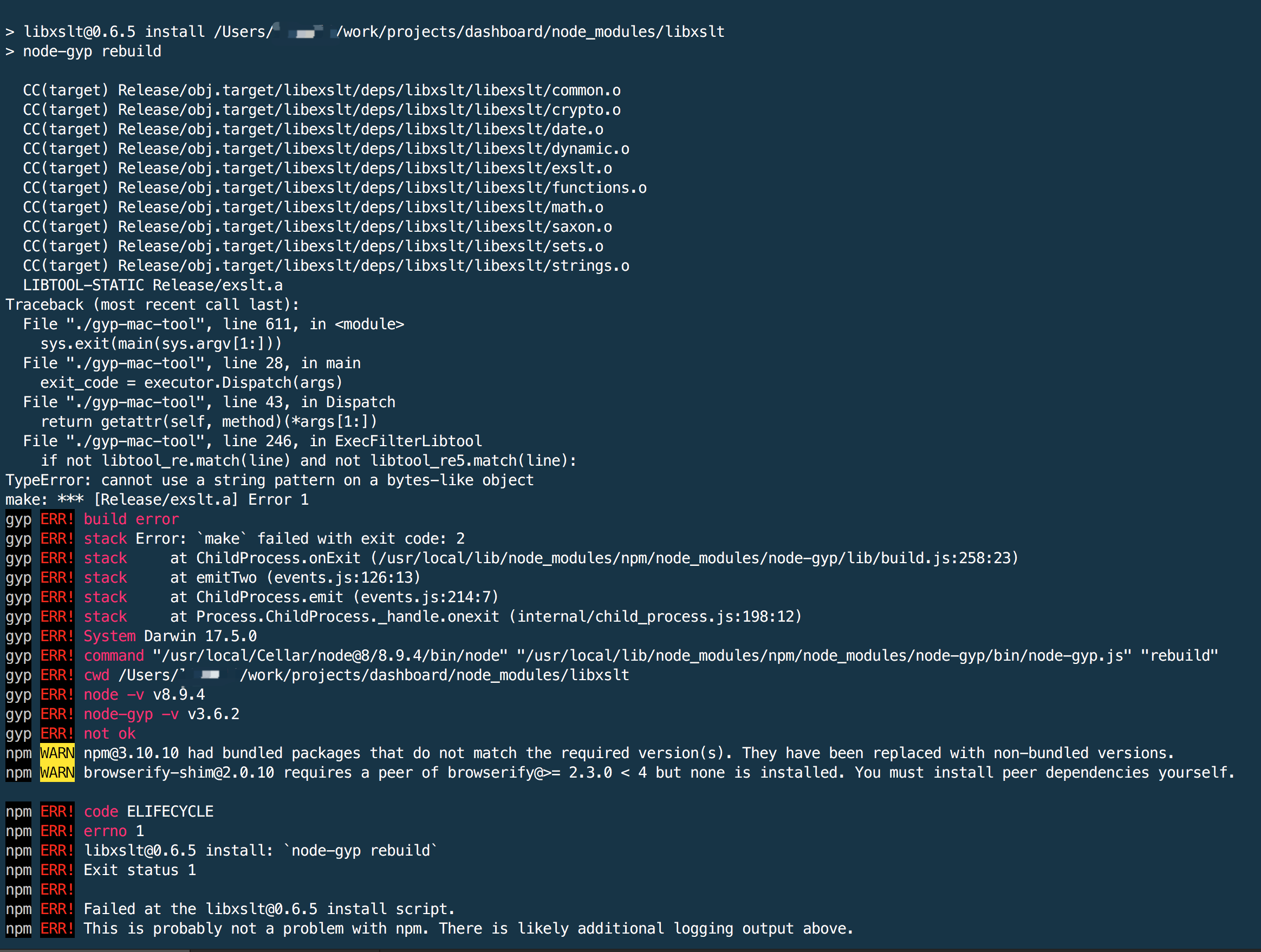 Error Occured When Run `npm Install` · Issue 2933 · Kubernetesdashboard · Github
