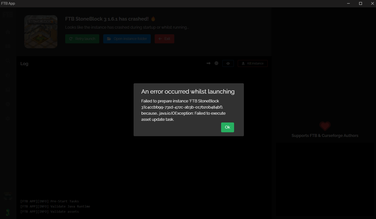 FTB App not starting any Modpack · Issue #2920 · FTBTeam/FTB-Modpack-Issues · GitHub