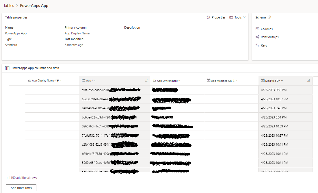 [CoE Starter Kit - BUG] Details not populated in PowerApps App and Flow Tables · Issue #5366 ...