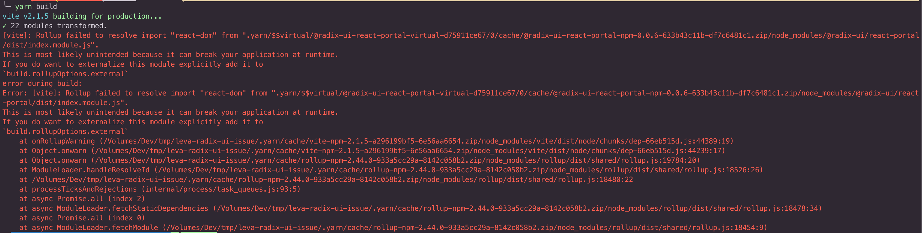 Issues building with Rollup and Yarn pnp · Issue #196 · pmndrs/leva · GitHub