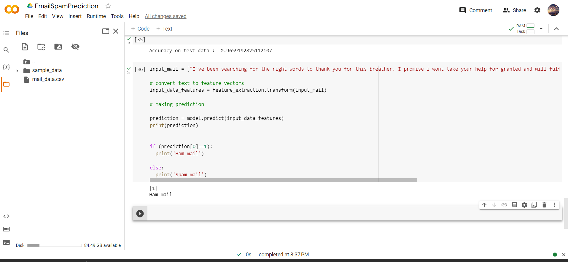 GitHub - Ganika07/Spam-Prediction