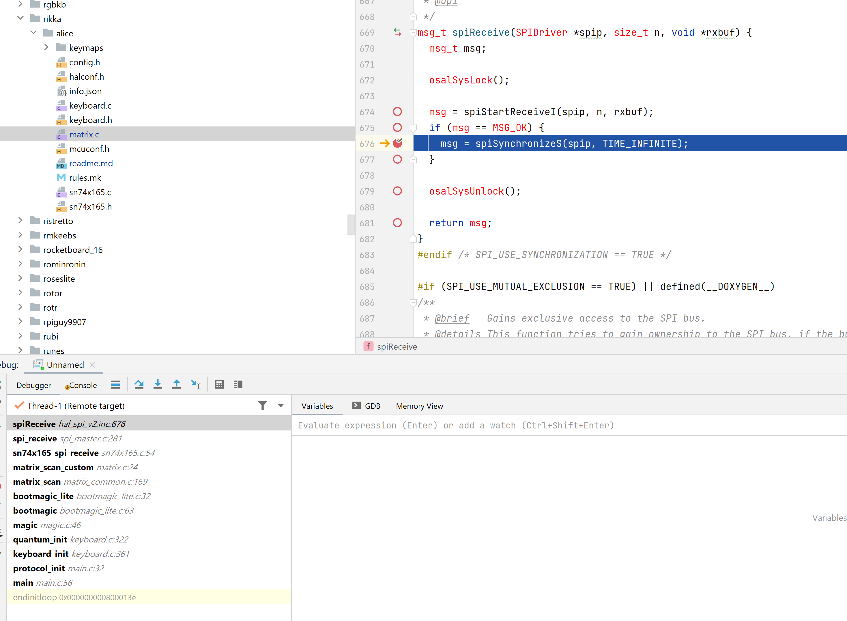 Calling spi_receive stuck forever on STM32F072C8T6 MCU · Issue #19779 · qmk/qmk_firmware · GitHub