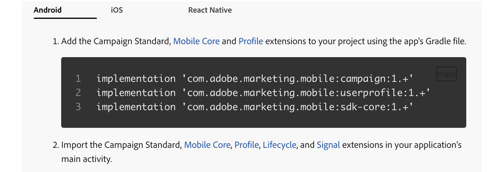[ACS] Fix links on extension main page · Issue #49 · AdobeDocs/aep-mobile-sdkdocs · GitHub