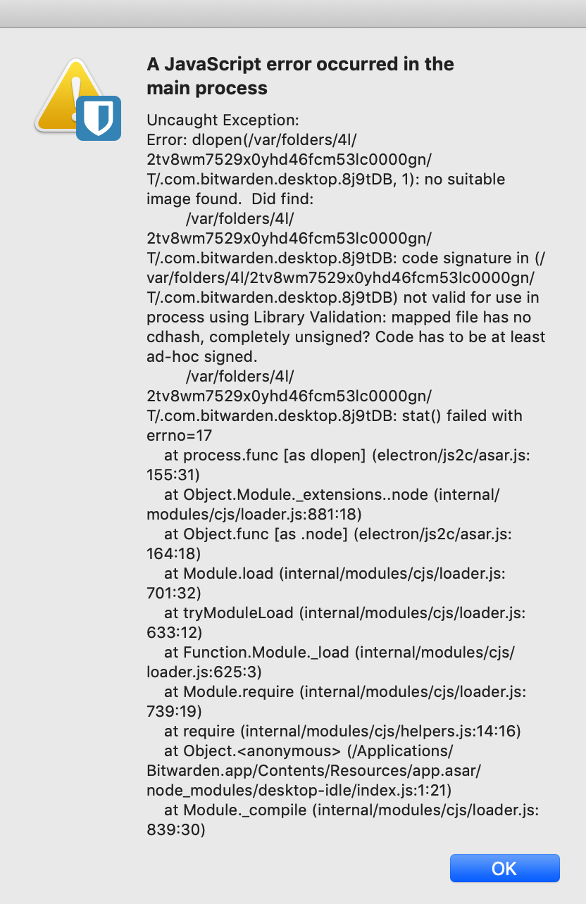 mac v1.15.0 error · Issue #283 · bitwarden/desktop · GitHub