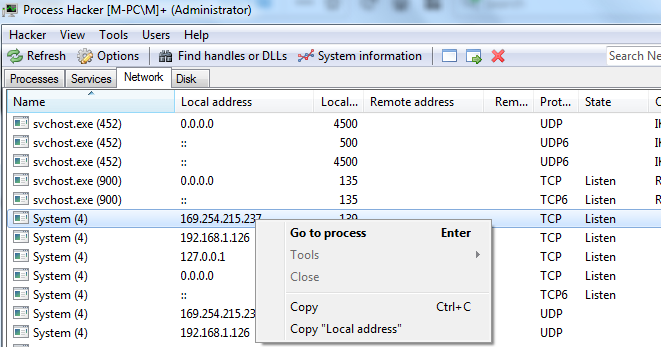 networktools contextmenu grayed · Issue #877 · winsiderss/systeminformer · GitHub