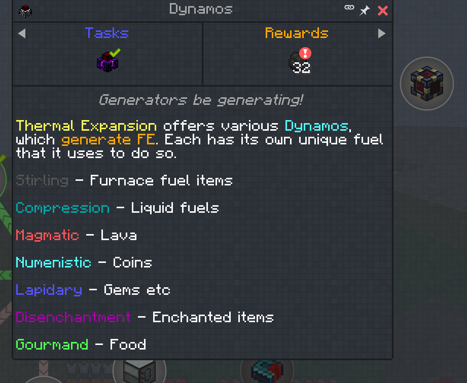 Dynamos Quest not giving reward/showing possible rewards · Issue #2942 · FTBTeam/FTB-Modpack ...