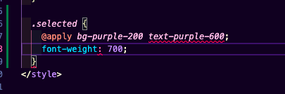 @apply used in a class shows syntax error on second included class ...