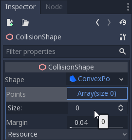 After a static body that adds a convex polygon collision shape collide with a rigid body object ...