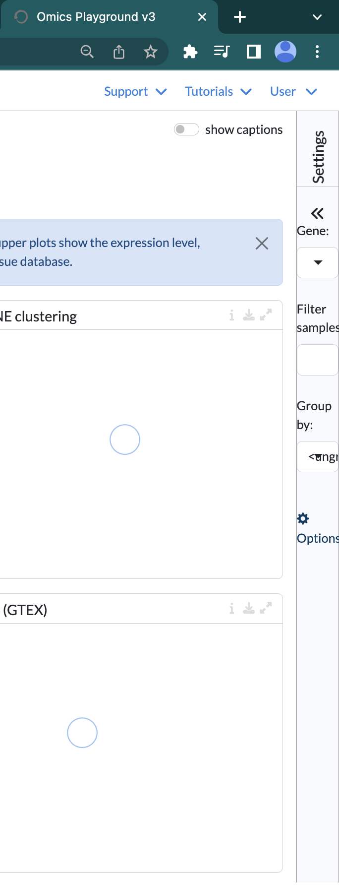 Right settings bar remains closed on dataview tab if it was in closed state before loading a ...