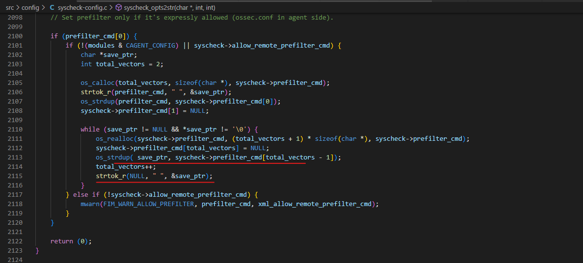 Incorrect parsing of prefilter_cmd field in wazuh-syscheckd · Issue #17142 · wazuh/wazuh · GitHub