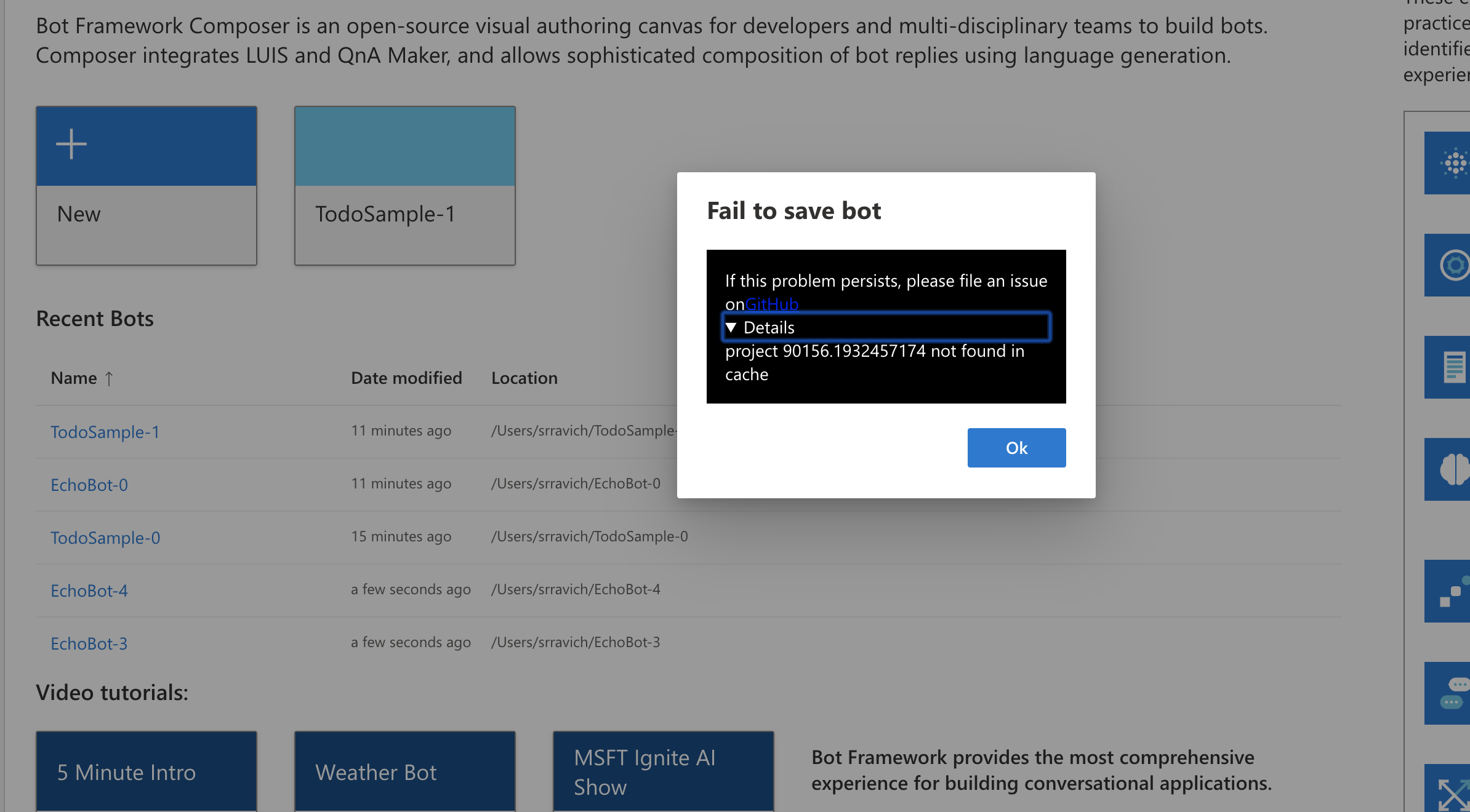Deleting A Bot Creates An Unhandled Exception · Issue 6042 · Microsoftbotframework Composer