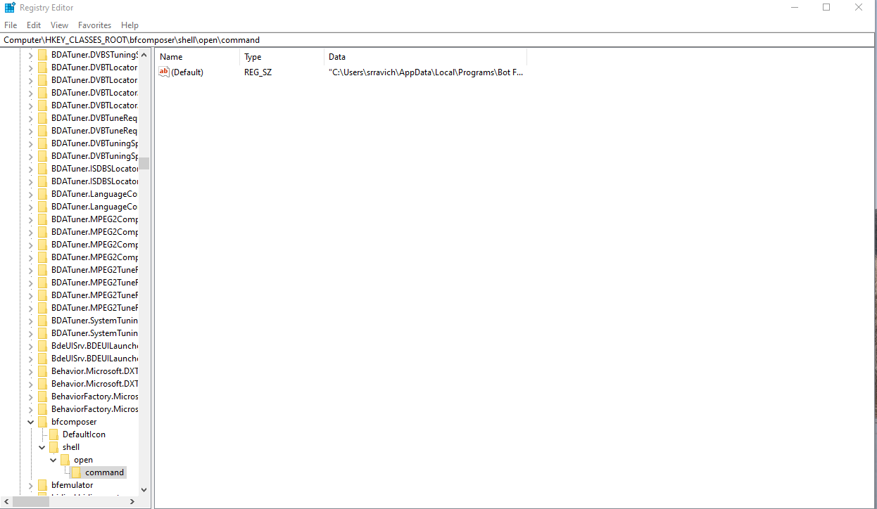 "You need a new app to open this bfcomposer" with installed and working BOT Framework Composer ...