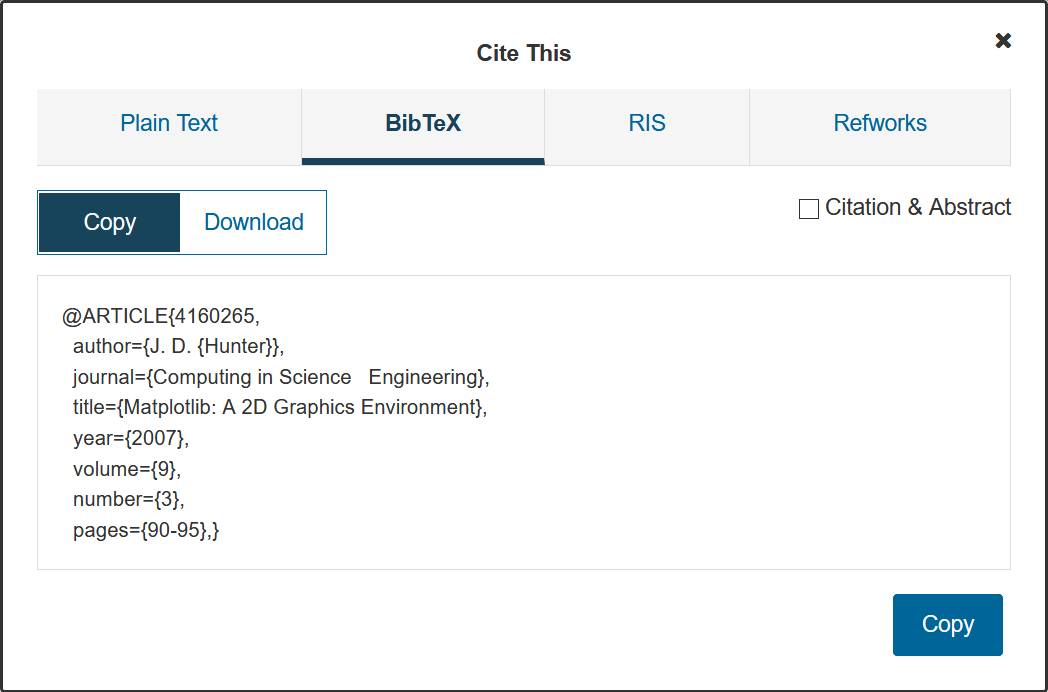 Download/Export button on citation page · Issue #18442 · matplotlib/matplotlib · GitHub