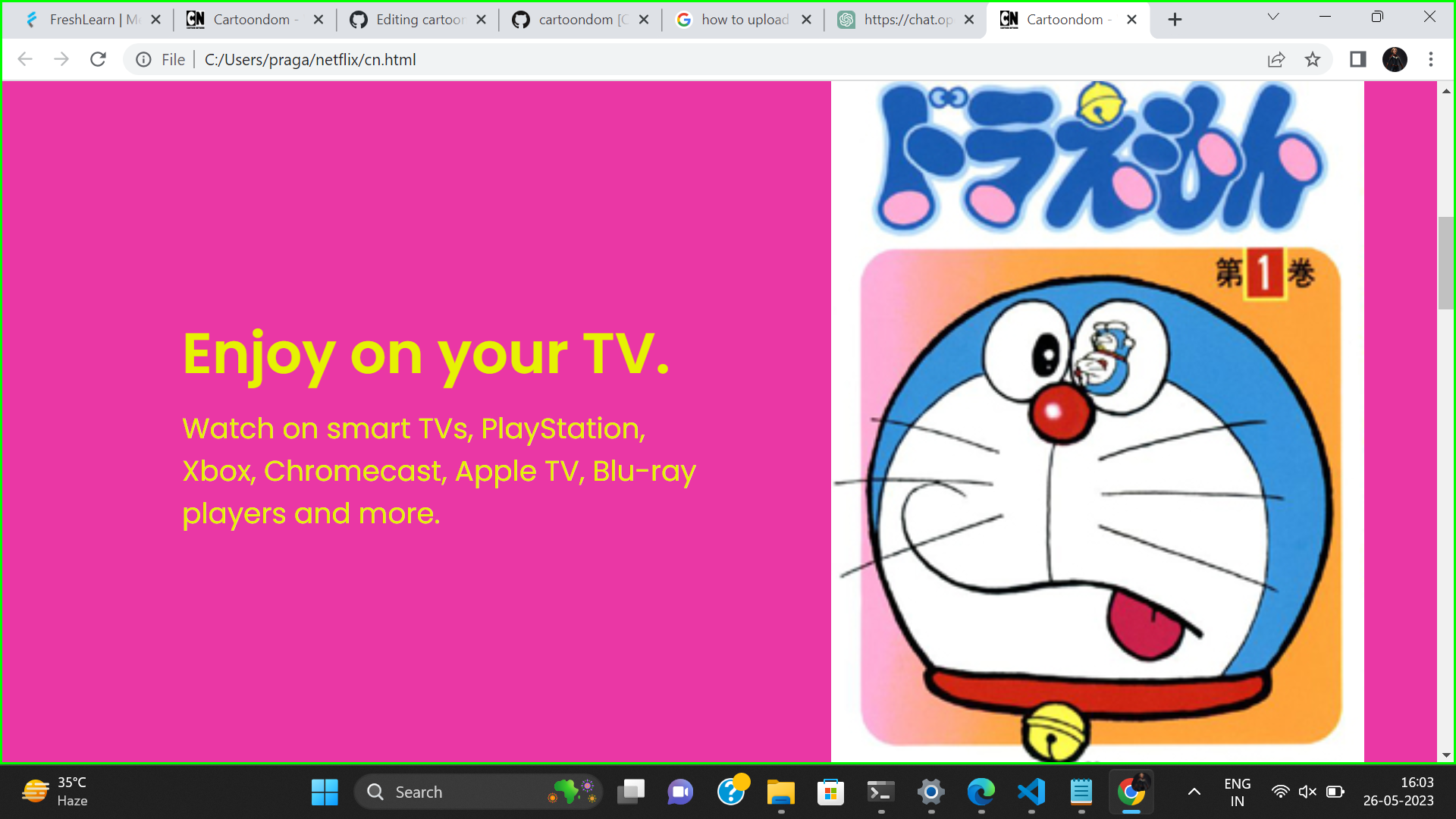 GitHub - pragatipusadkar18/cartoondom: Cartoon Dom is a captivating and delightful webpage ...