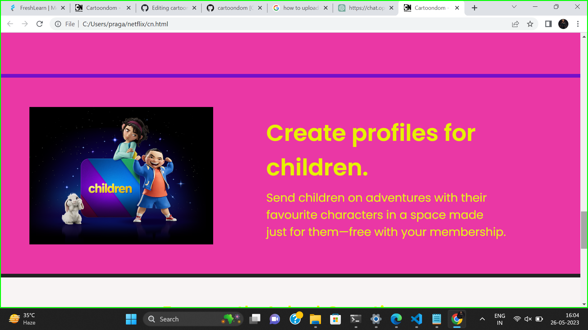 GitHub - pragatipusadkar18/cartoondom: Cartoon Dom is a captivating and delightful webpage ...