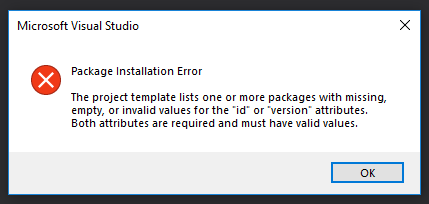 Package Installation Error: Creating new plugin in VS 2017 · Issue #892 · MscrmTools/XrmToolBox ...
