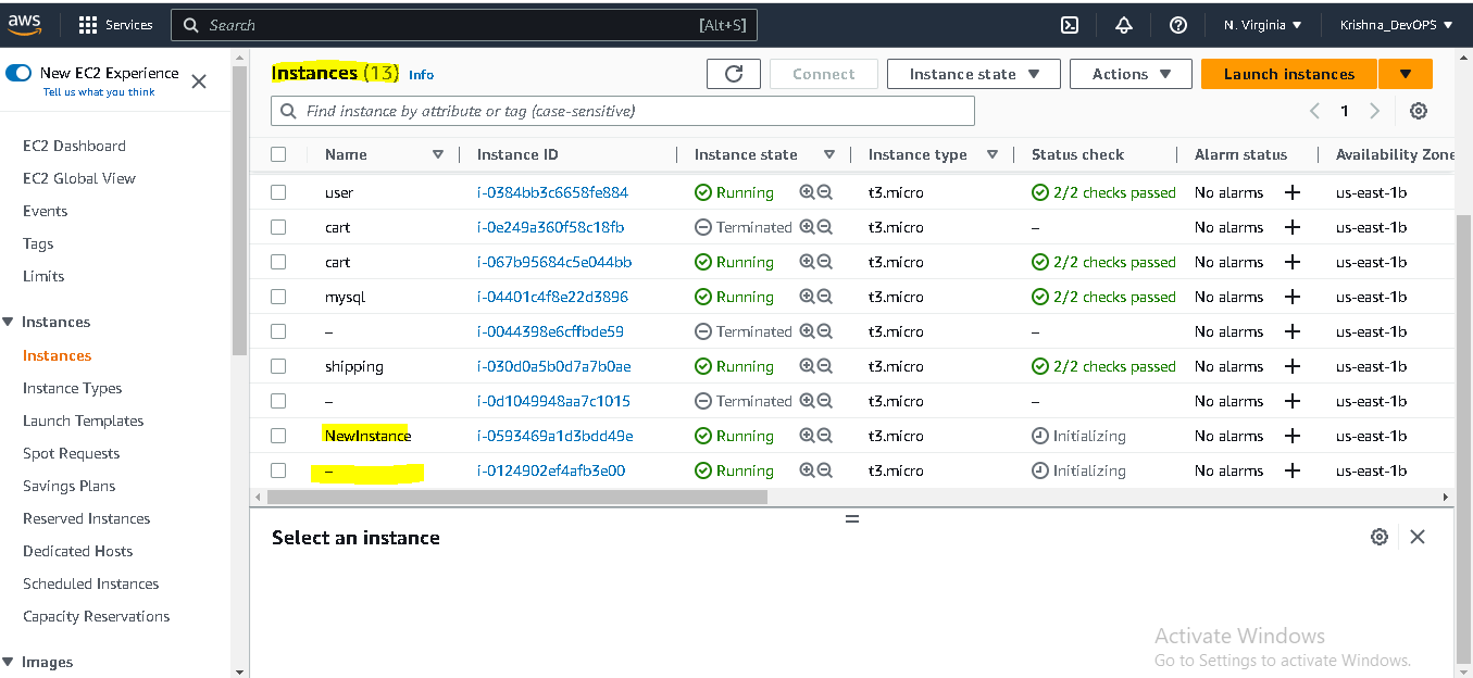 Additional instance is getting created automatically when I create an instance ...
