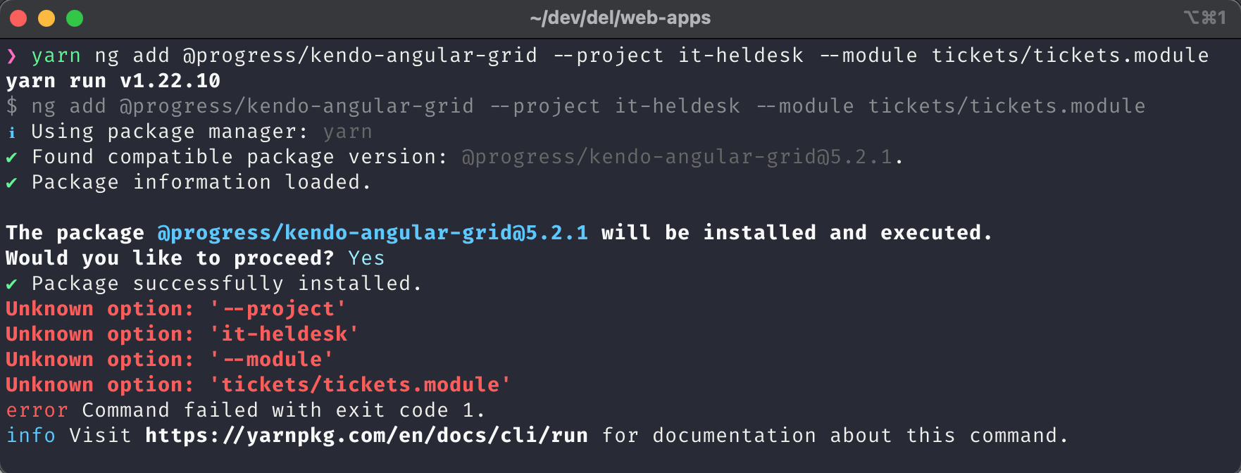 Grid: ng add @progress/kendo-angular-grid --project projectName fails · Issue #3369 · telerik ...