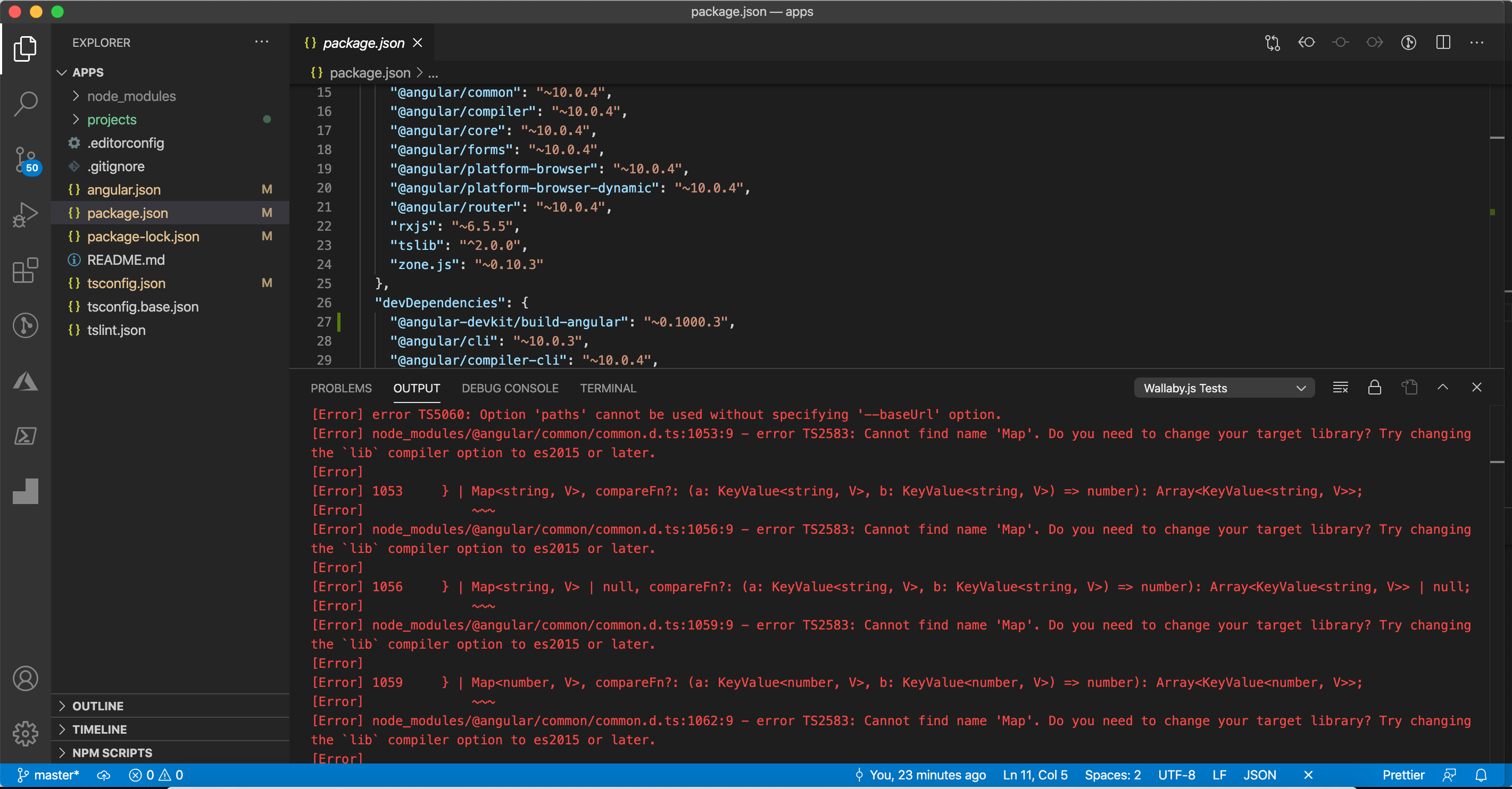 Angular 10: Wallaby errors out if multiple apps found in an angular workspace · Issue #2483 ...