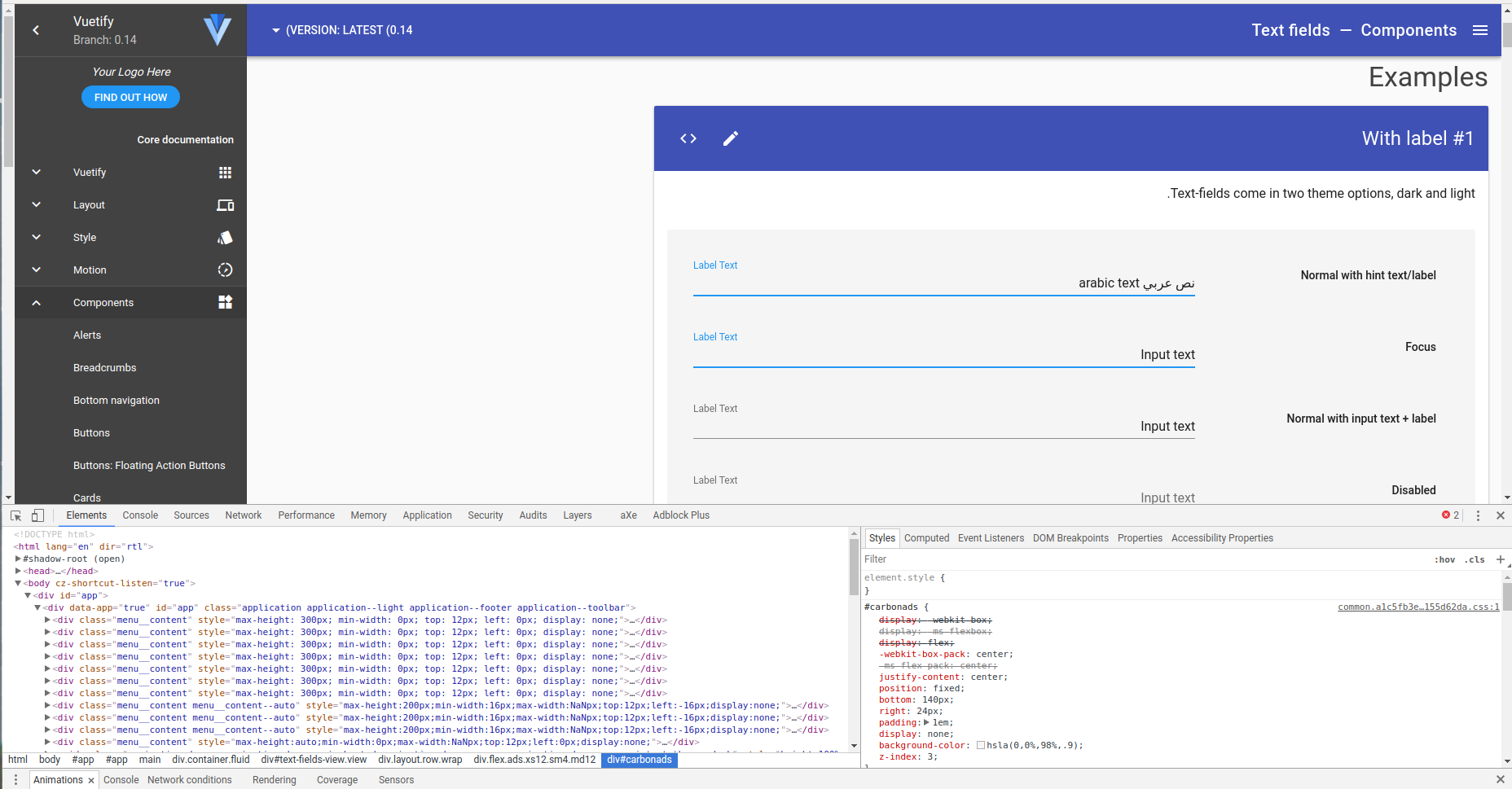 Rtl Support Feature Request · Issue 1475 · Vuetifyjsvuetify · Github