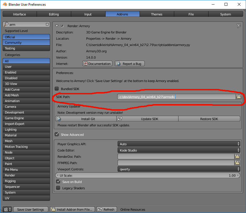 How to compile an Armory game after installing the Armory addon? · Issue #878 · armory3d/armory ...