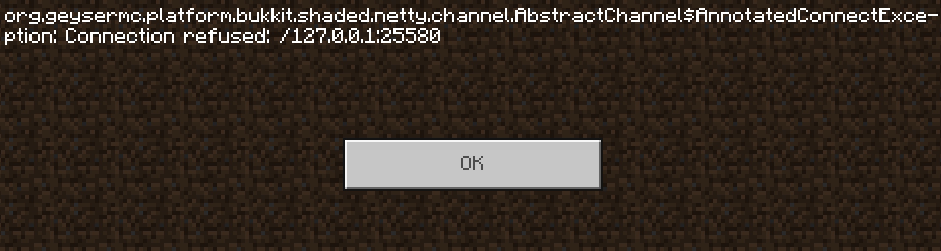 Wont let me join on bedrock. gives Connection refused/closed by remote peer · Issue #266 ...