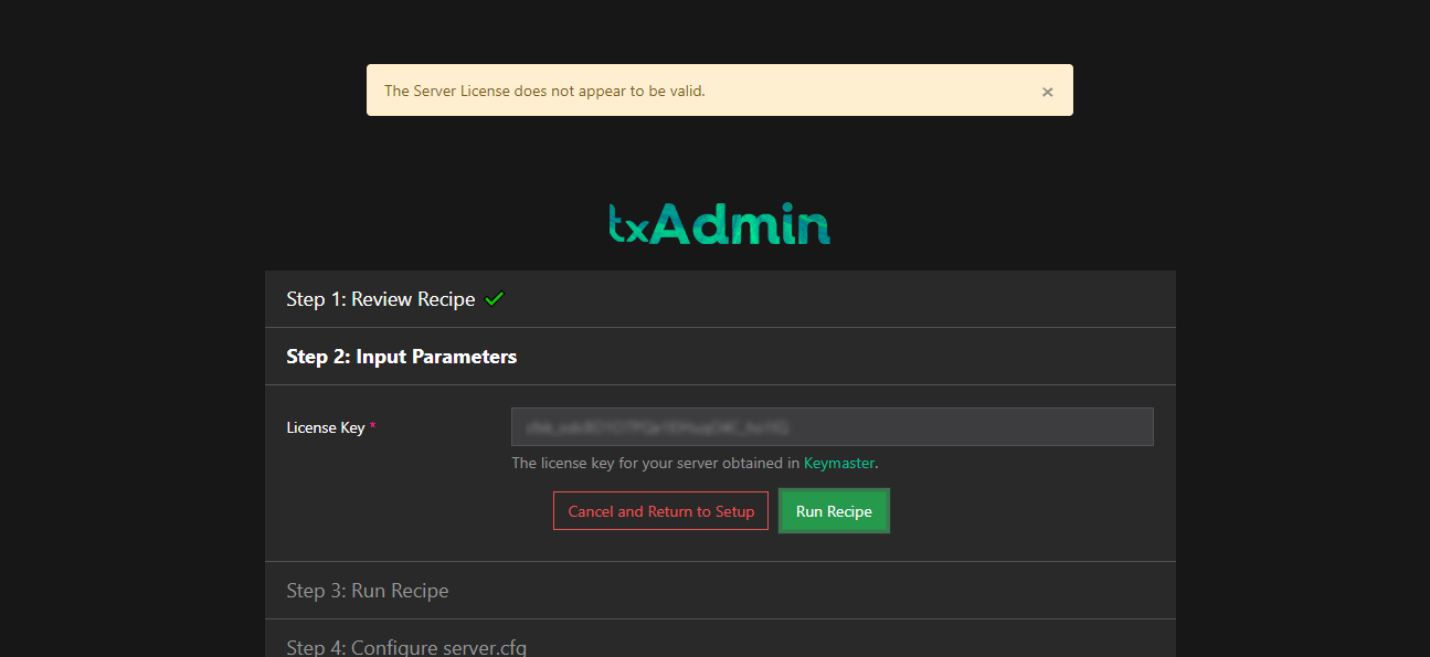 Key validation does not work with new CFX key format. · Issue #377 · tabarra/txAdmin · GitHub