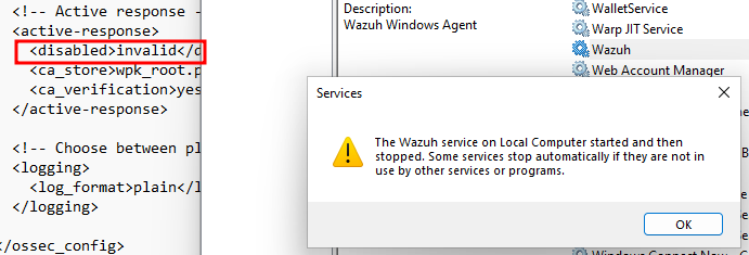 Windows agent does not stop correctly after applying invalid configuration in Syscollector ...