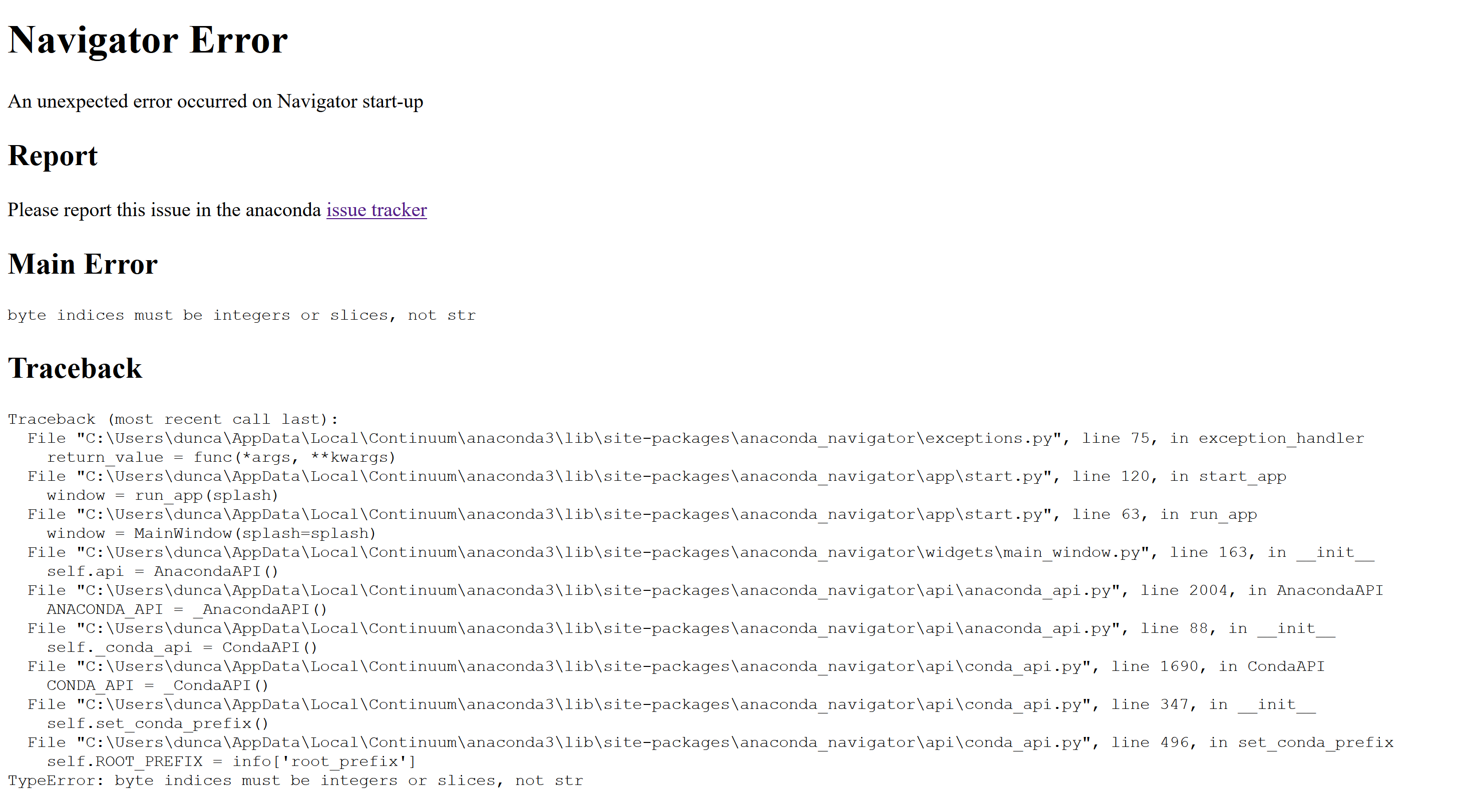 Unexpected Error Occurred On Navigator Start Up · Issue 8825