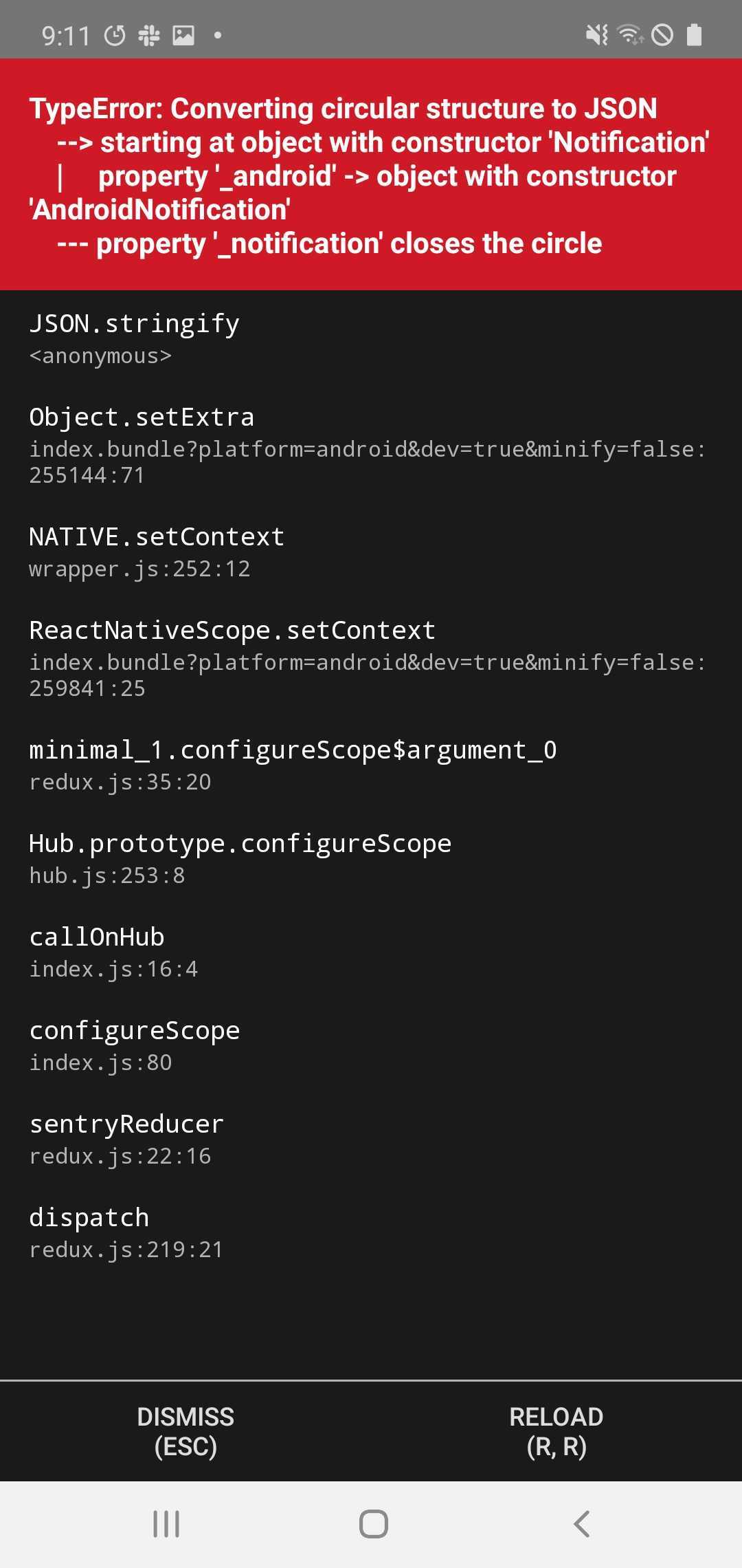 Circular Structure Error Occurred · Issue 1202 · Getsentrysentry React Native · Github