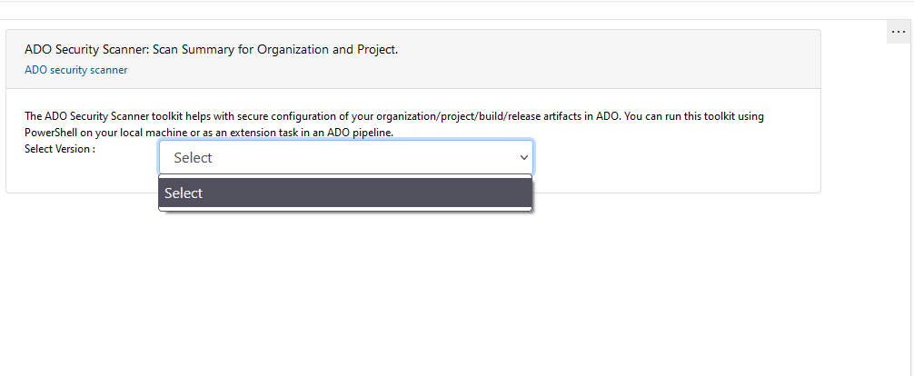 ADO Security Scanner Extension's dashboard crashes browser and shows no ...