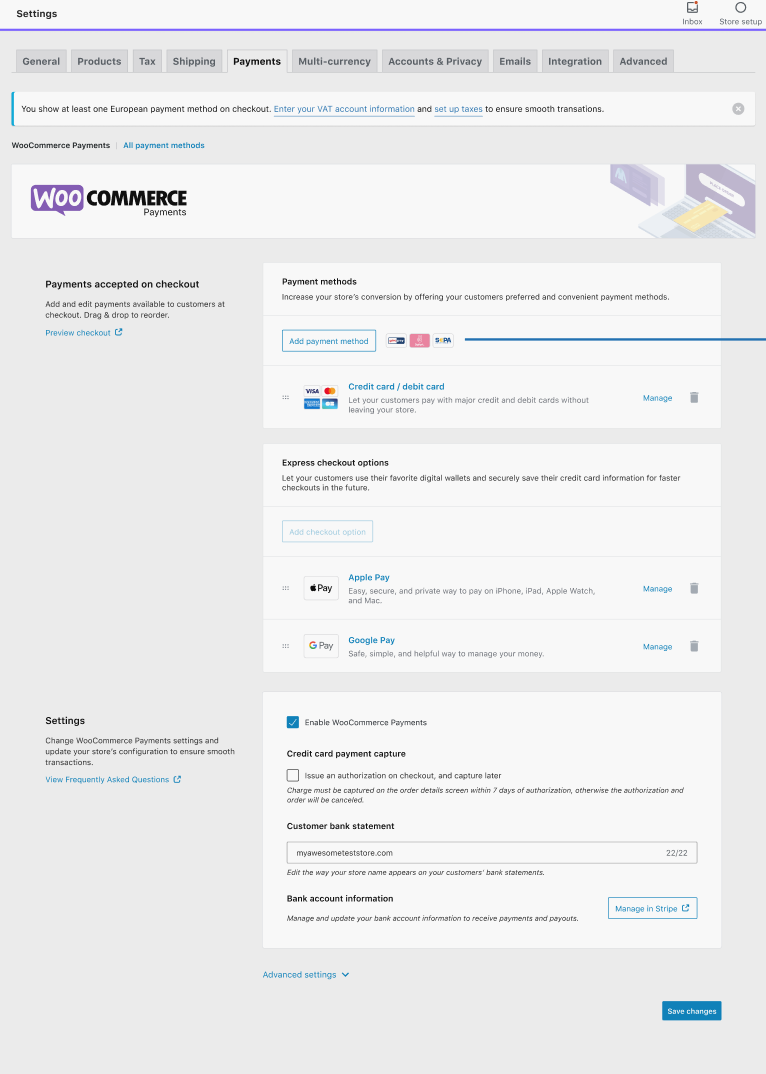 Create The New Woocommerce Payments Settings Page · Issue 1523