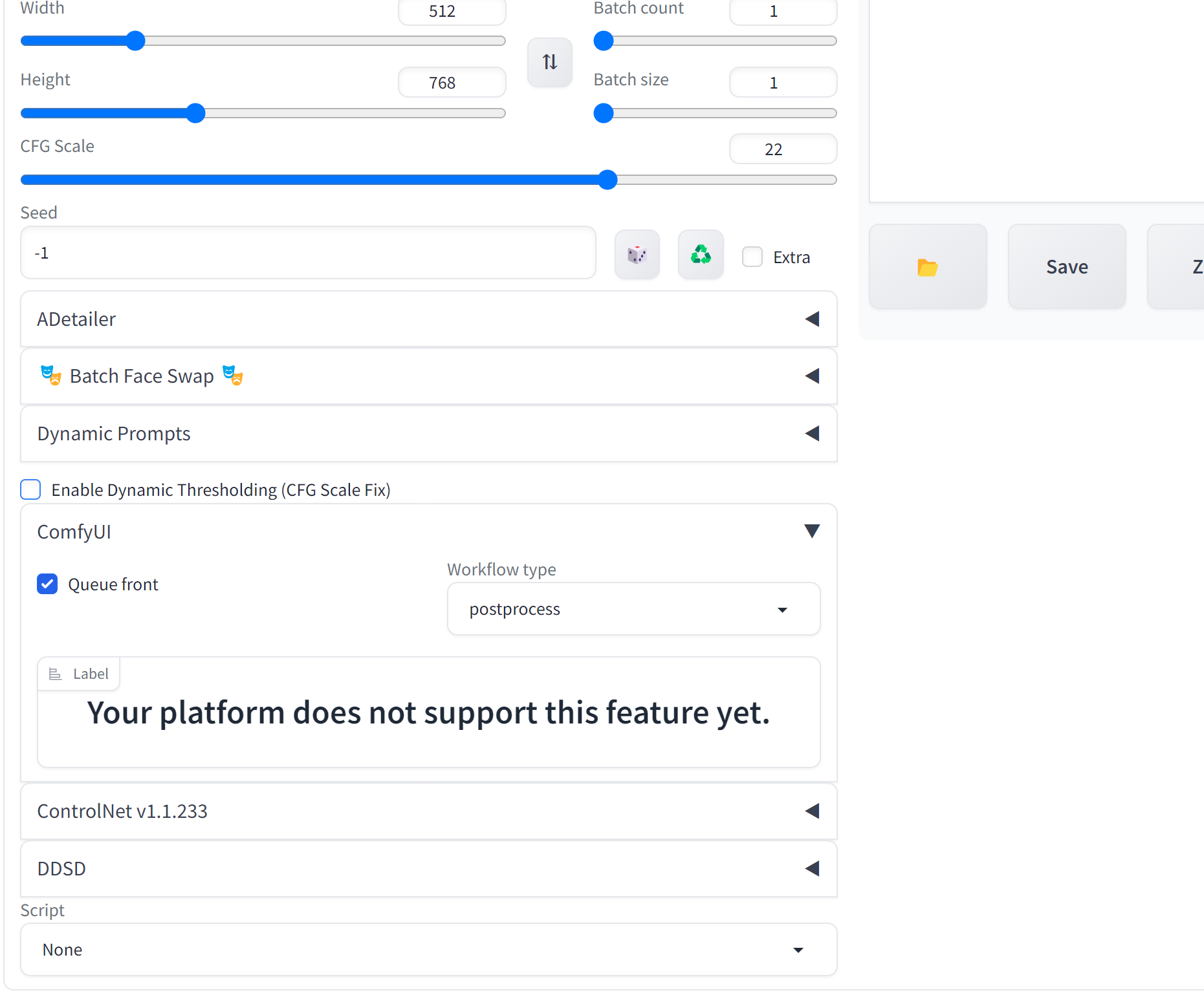 I Have A Message Your Platform Does Not Support This Feature Yet · Modelsurge Sd Webui Comfyui
