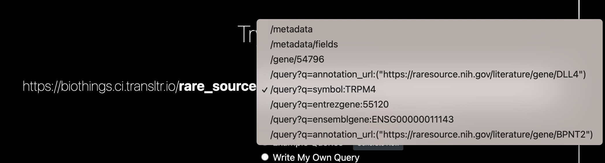 Web Ui Avoid To Use Url String In The Example Queries · Issue 129 · Biothings Pending Api · Github