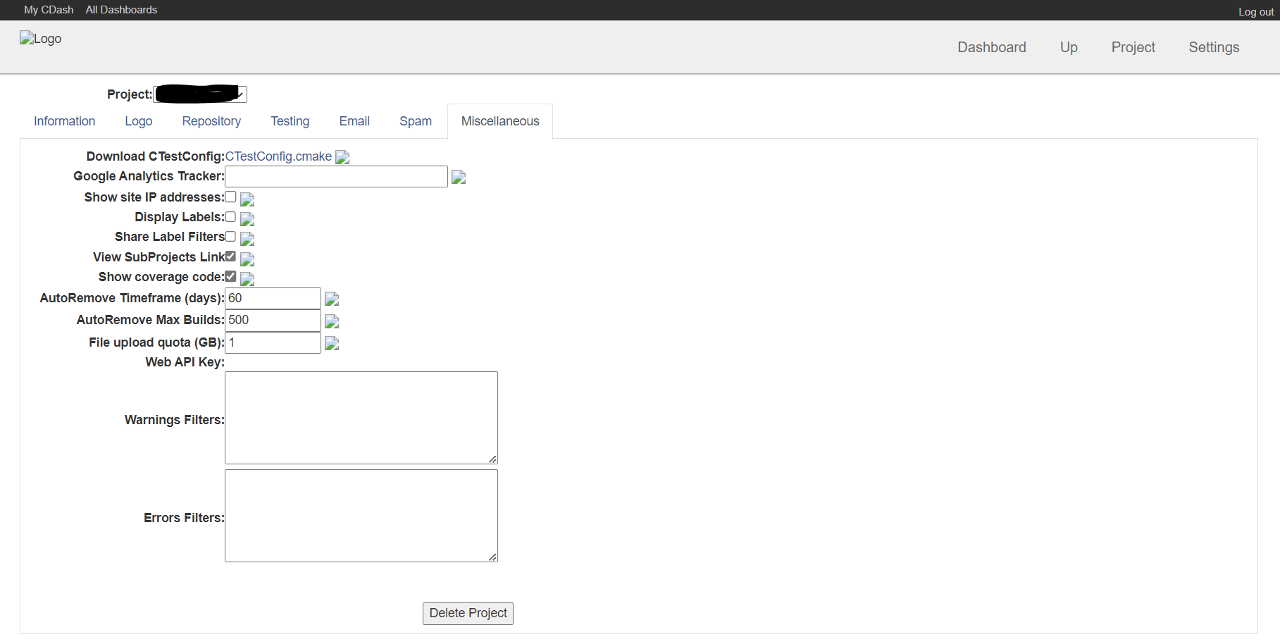 'Not found' when opening links from Project > Settings · Issue #1385 · Kitware/CDash · GitHub