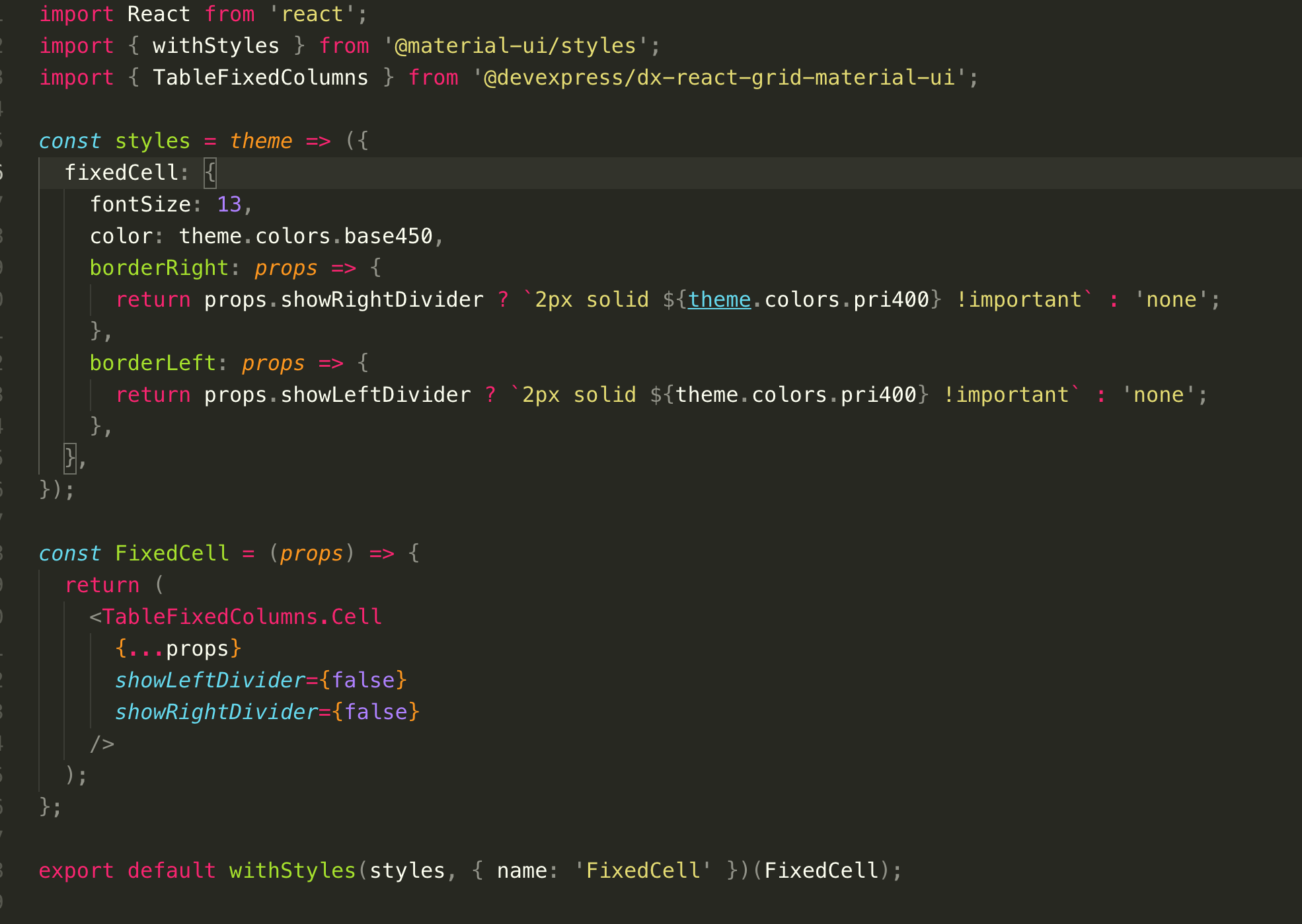 Header Fixed Cell Border Style Problem · Issue 2255 · Devexpressdevextreme Reactive · Github