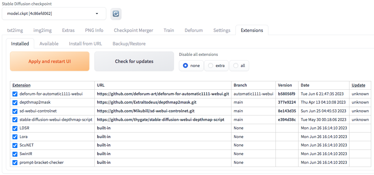 Extension not showing · Issue #263 · thygate/stable-diffusion-webui-depthmap-script · GitHub