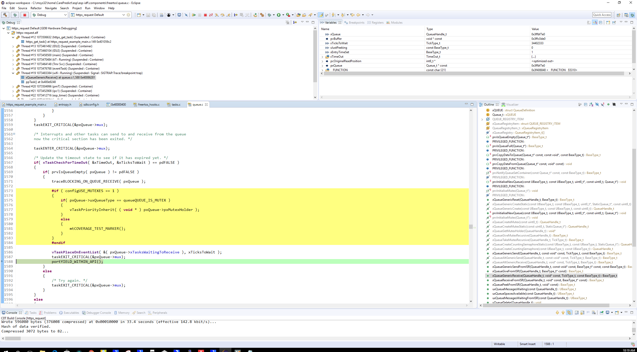 [tw 18929] Xtensa Esp32 Elf Gdb Exe Stops Working On Windows 10 Eclipse Debugging · Issue 21