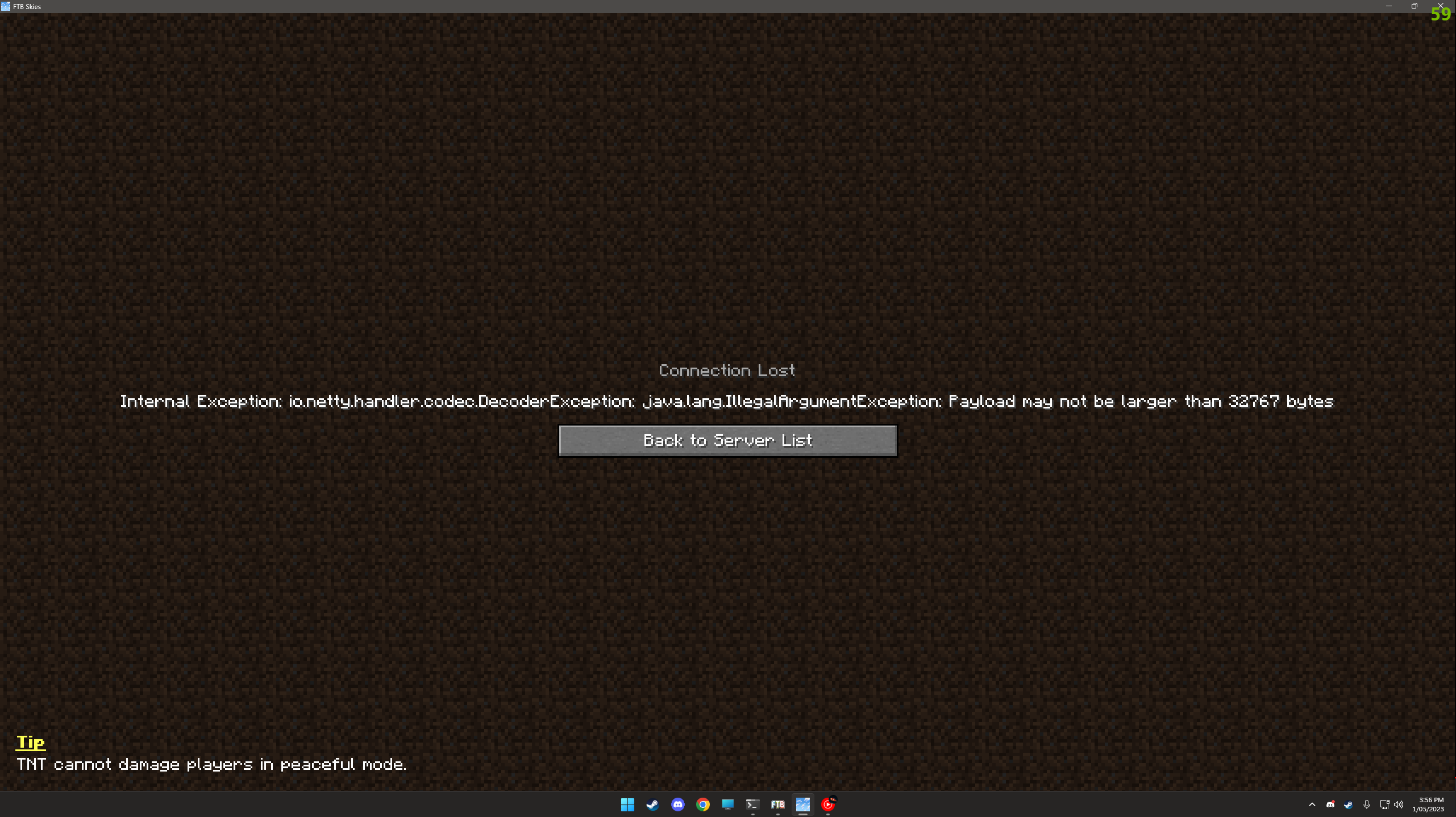 Connection Lost - Payload Too Large (now causing KubeJS errors) · Issue #3280 · FTBTeam/FTB ...