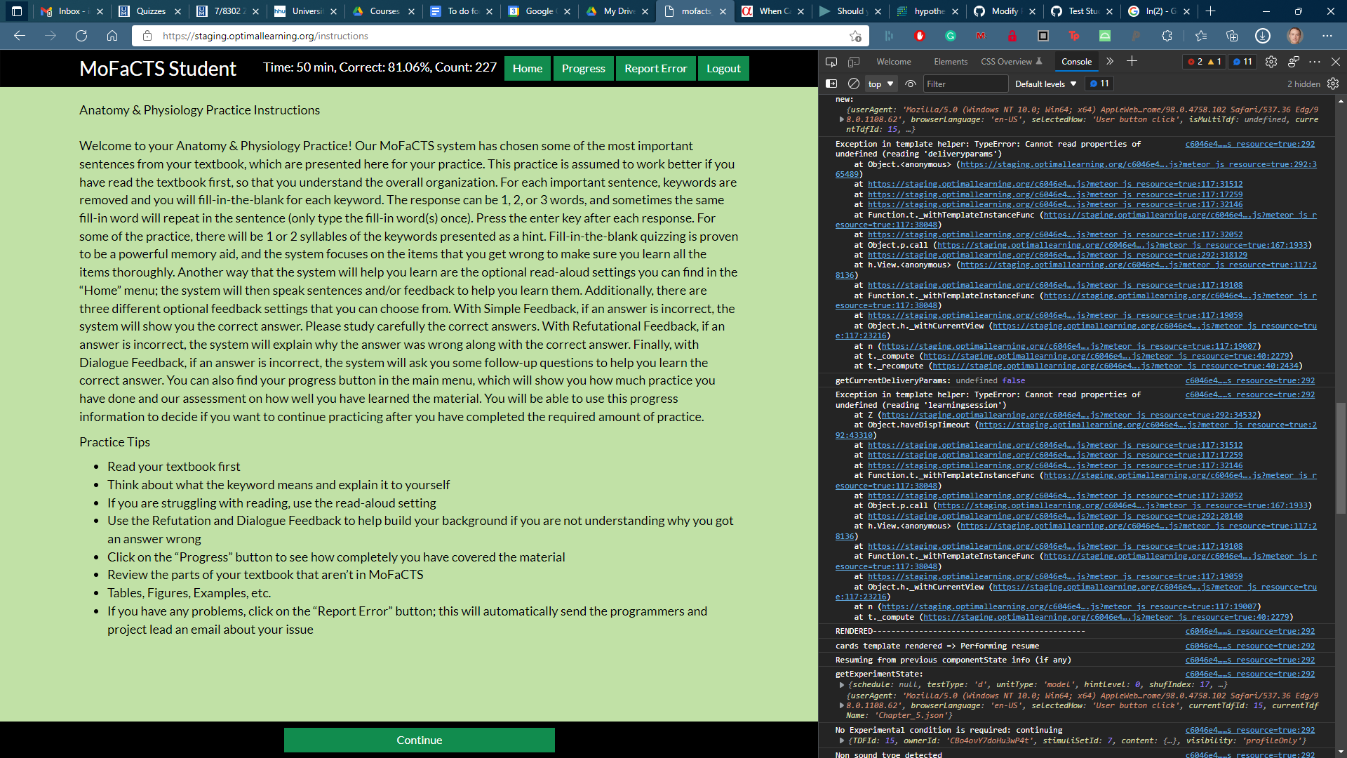 Console error and Missing hints · Issue #734 · memphis-iis/mofacts · GitHub