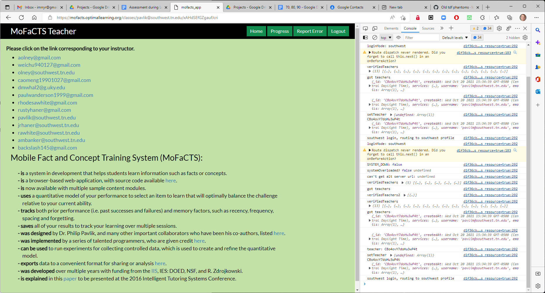 Class link not working · Issue #931 · memphis-iis/mofacts · GitHub