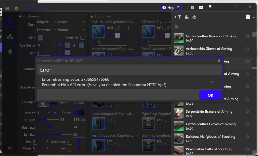 "Penumbra HTTP API Error" · Issue #1305 · imchillin/Anamnesis · GitHub