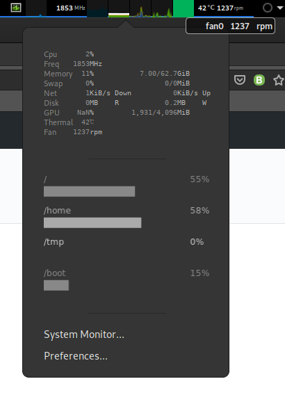 GPU usage reports NaN for glxinfo output · Issue #592 · paradoxxxzero/gnome-shell-system-monitor ...