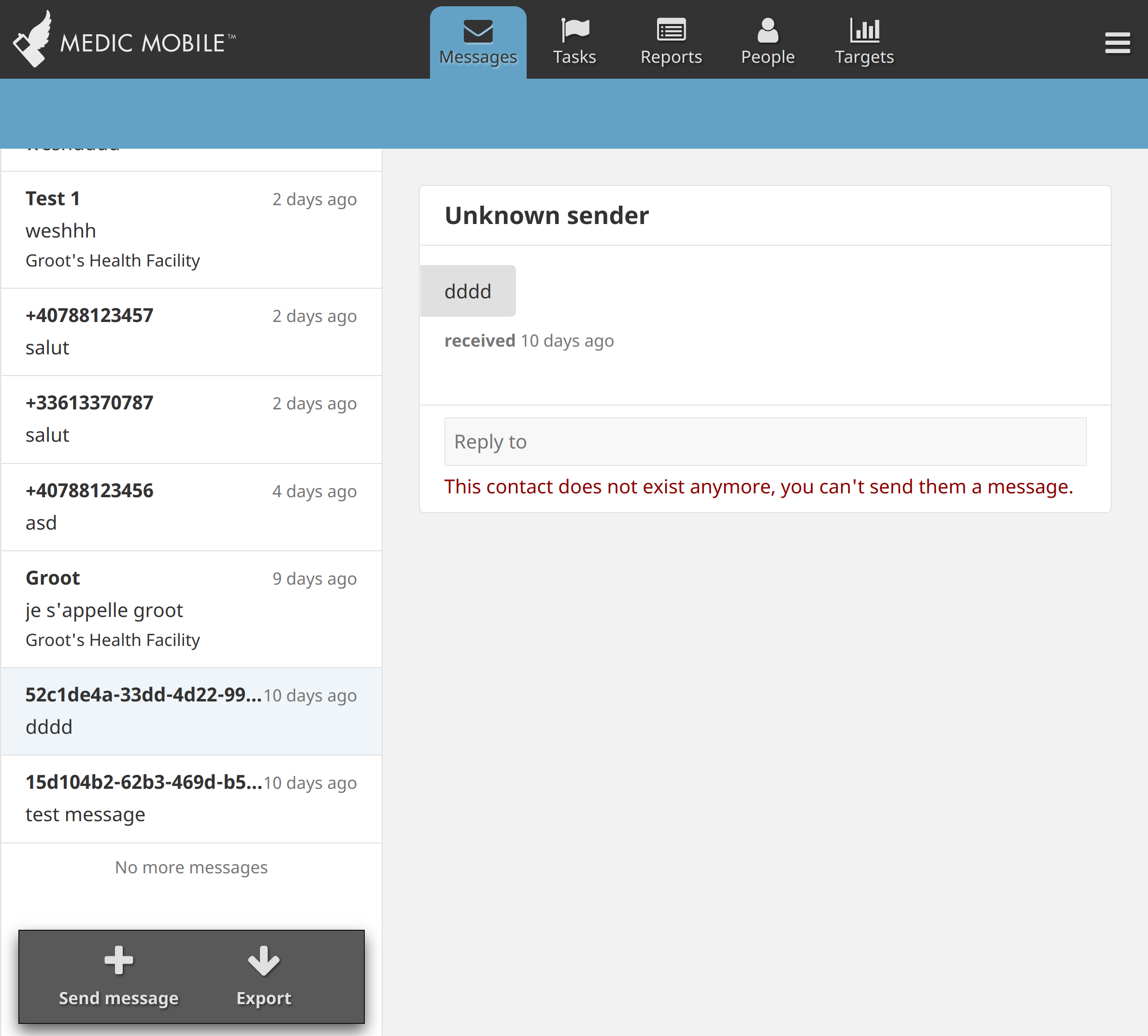 Error thrown when trying to send message to unknown sender · Issue ...