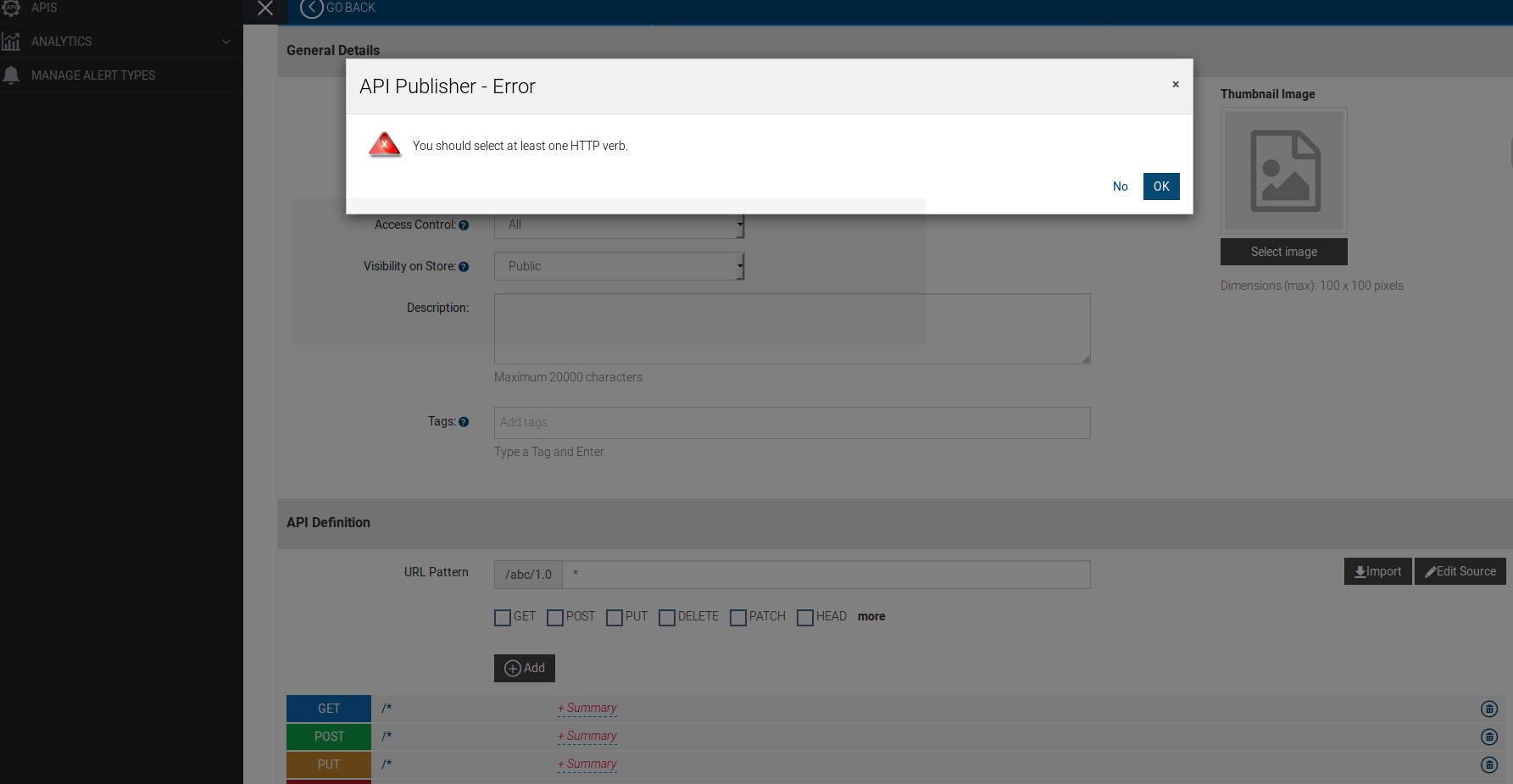 Enhancing the "You should select at least one HTTP verb" message in the publisher · Issue #3975 ...