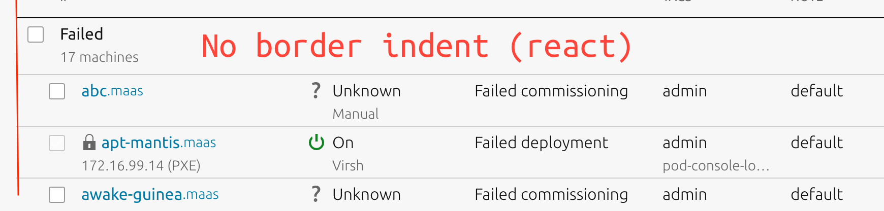 Machine Listing Items Have Lost Border Indent · Issue 1027 · Canonical