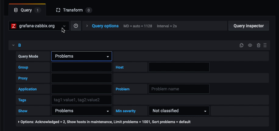 Can't change query mode in Zabbix Problems panel · Issue #1151 · grafana/grafana-zabbix · GitHub