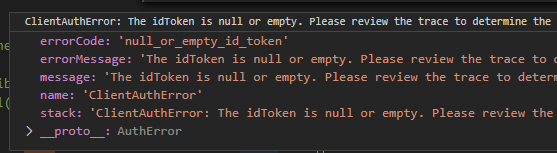 acquireTokenSilent null_or_empty_id_token error when open new window/browser for the logged in ...